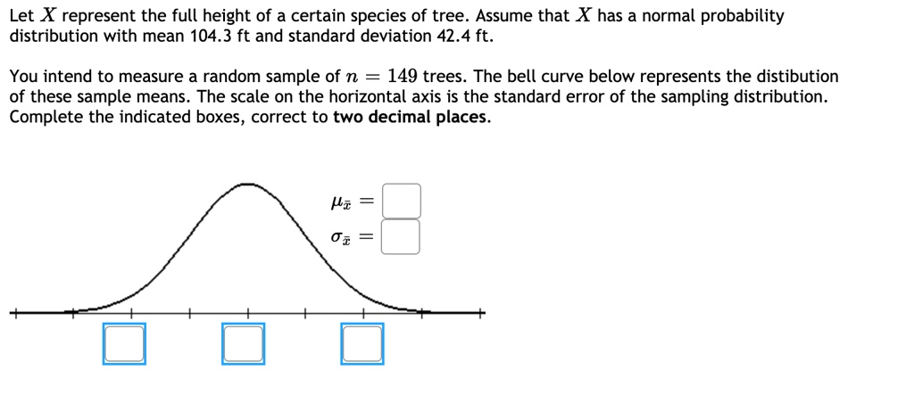 let x represent the full height of a certain species of tree assume ...