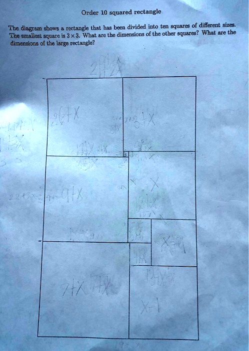 SOLVED: Order 10 squared rectangle The diagram shows rectangle that has ...