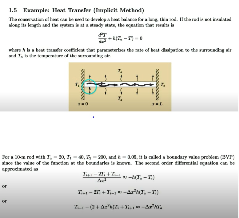 SOLVED: 'Solve this equstion by using IMPLICIT method in Partial Differential Equations:with a ...