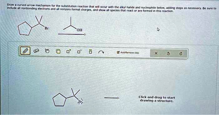 Draw a curved arrow mechanism for the substitution reaction that will ...
