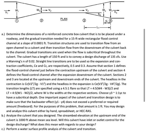 plan determine the dimensions of a reinforced concrete box culvert that ...