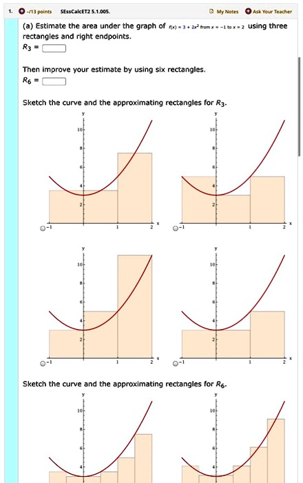 SOLVED:K| puinit SEaCalcETZ 5 1.005 (a) Estimate the arca under the ...