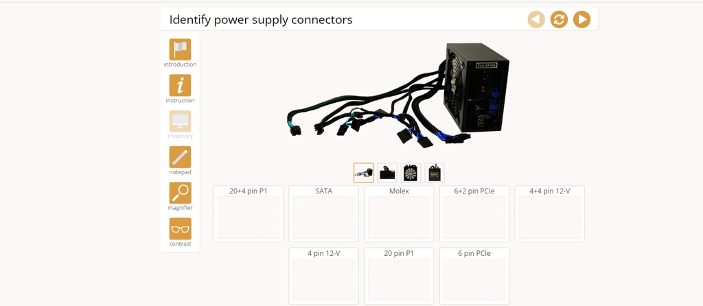 [GET ANSWER] Identify power supply connectors introduction instruction ...