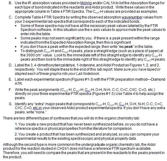 SOLVED:Use the IR absorption values provided in Mohrig andor CAL1A to listthe Absorption Range ...