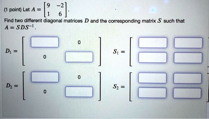 Solved Let A [point] Find Two Different Diagonal Matrices D And The Corresponding Matrix S