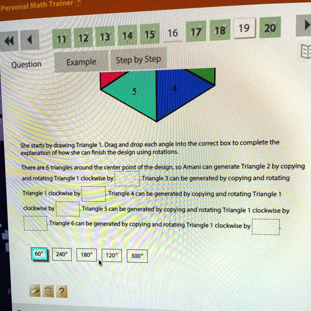 SOLVED: 'She starts by drawing Triangle 1. Drag and drop each angle ...
