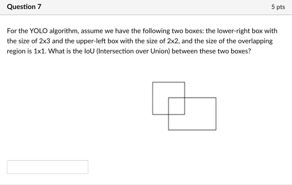 Solved For The Yolo Algorithm Assume We Have The Following Two Boxes The Lower Right Box With