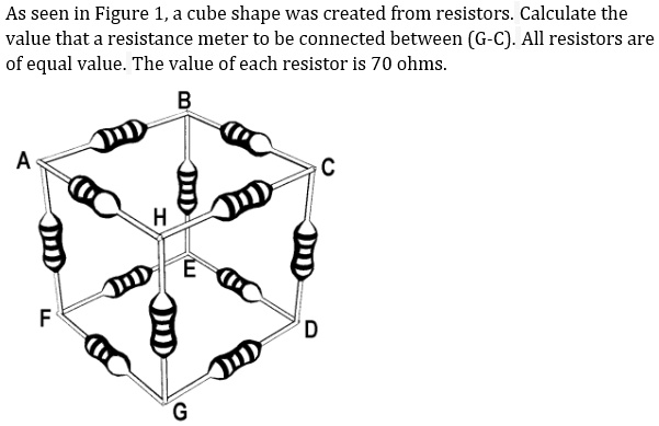 As seen in Figure 1, a cube shape was created from resistors. Calculate ...