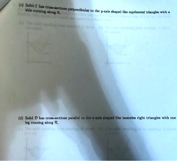 SOLVED: Solid € has - cross-sections side running along perpendicular ...