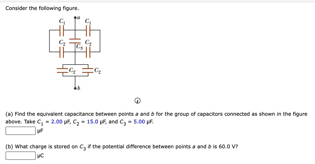 consider the following figure a find the equivalent capacitance between ...