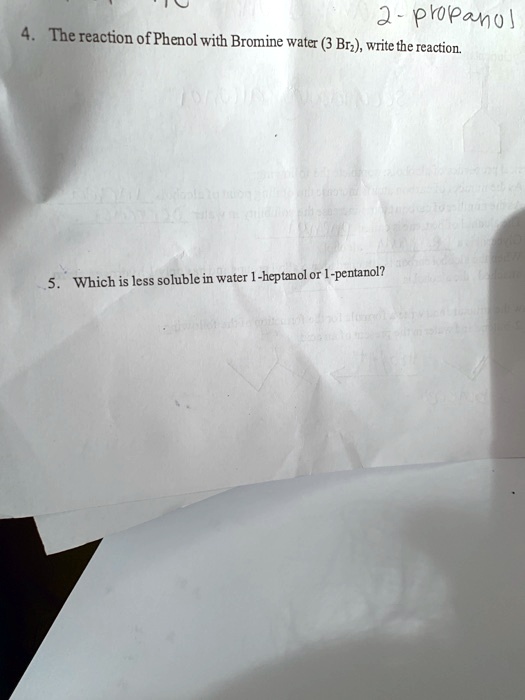 SOLVED: The reaction of Phenol with Bromine water (3 Br2) can be ...