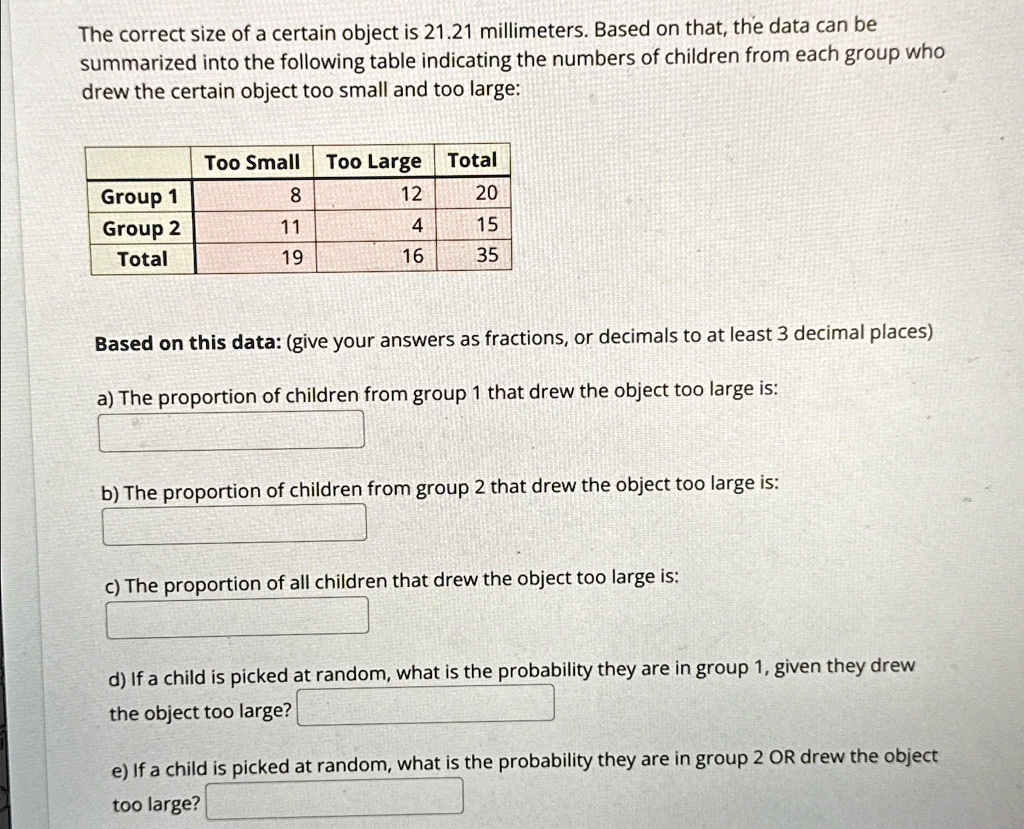 SOLVED: The correct size of a certain object is 21.21 millimeters. Based on that, the data can ...