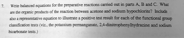 SOLVED: Write balanced equations for the preparative reactions carried out in parts A, B and ...