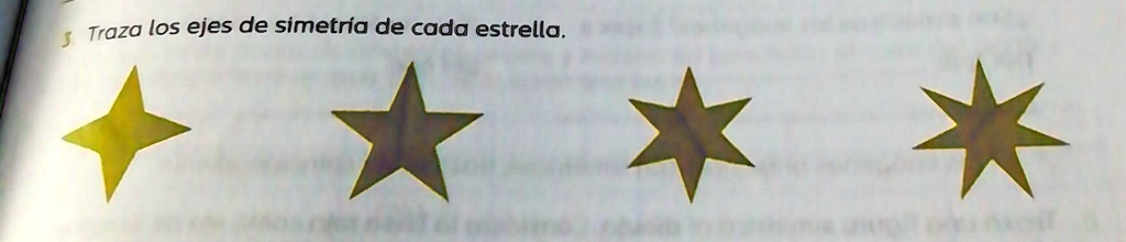 SOLVED: 3. Traza los ejes de simetría de cada estrella. Traza los ejes ...