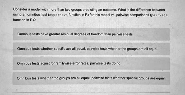 Consider a model with more than two groups predicting an outcome. What ...