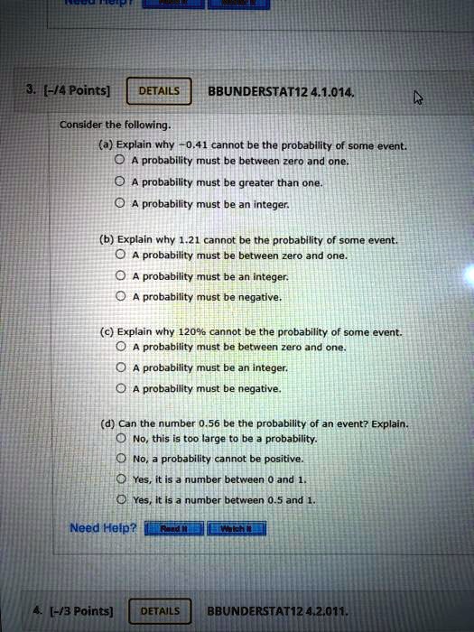 SOLVED:El4 Points] DETAILS BBUNDERSTAT12 4.1.014. Consider the ...