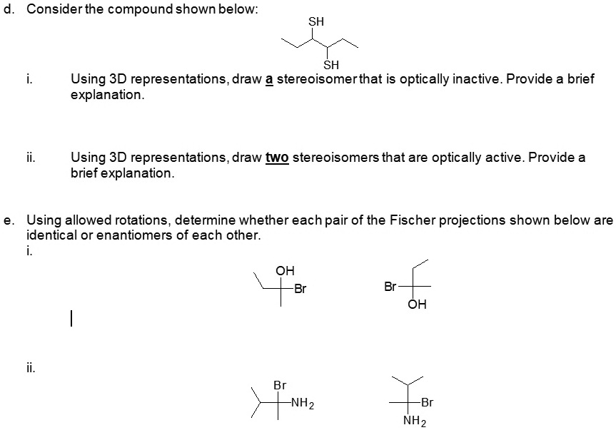 Solved Consider The Compound Shown Below Sh Sh Using 3d