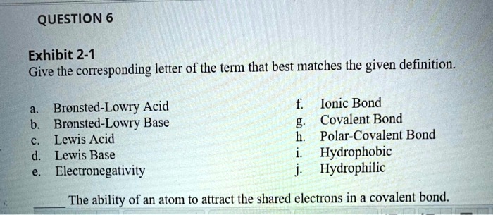 Exhibit 2-1: Give the corresponding letter of the term that best matches the given definition: A ...