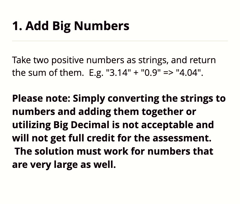 Solved Write The Code In Python 1 Add Big Numbers Take Two Positive Numbers As Strings And 8945