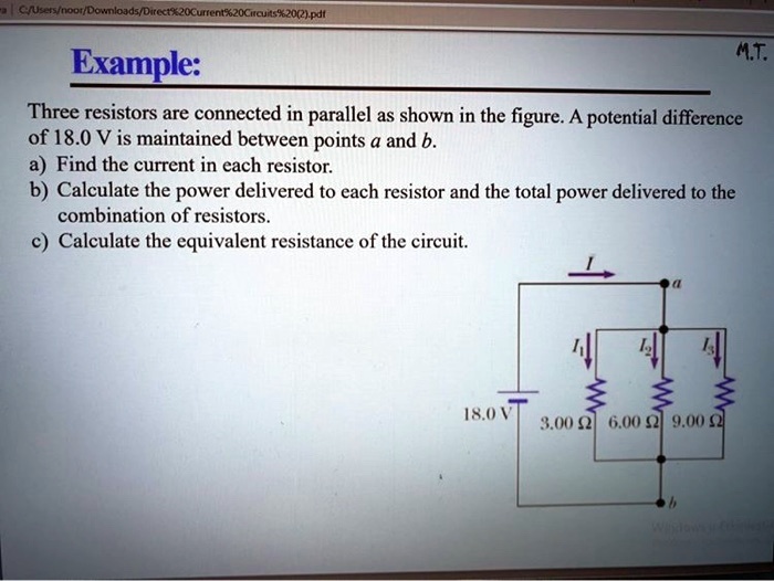 SOLVED: Three resistors are connected in parallel as shown in the ...