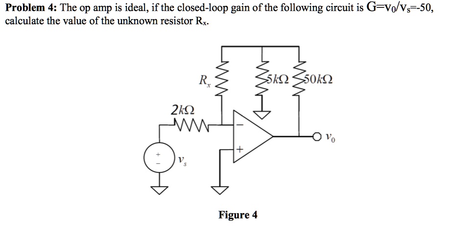 SOLVED: Problem 4: The op amp is ideal if the closed-loop gain of the ...