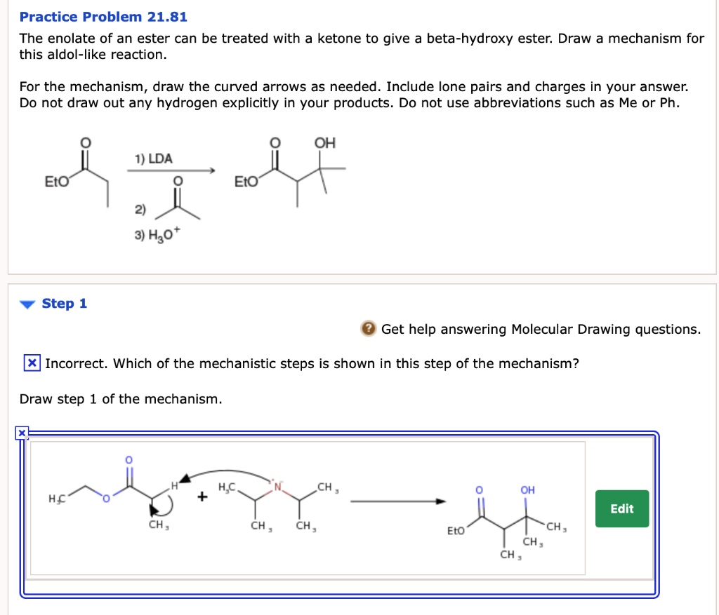 SOLVED: Practice Problem 21.81 The enolate of an ester can be treated ...