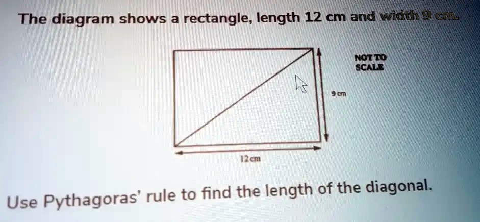SOLVED: The diagram shows a rectangle; length 12 cm and width 8 cm. NOT ...