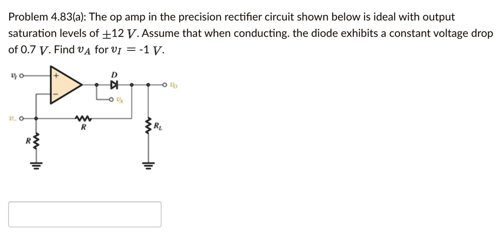 SOLVED: Problem 4.83(a): The op amp in the precision rectifier circuit ...