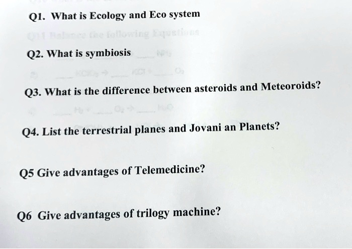 SOLVED: Q1. What is Ecology and Eco system Q2. What is symbiosis Q3 ... SOLVED: Q1. What is Ecology and Eco system Q2. What is symbiosis Q3 ...