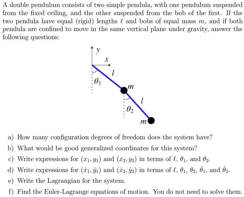 A double pendulum consists of two simple pendula, with one pendulum ...