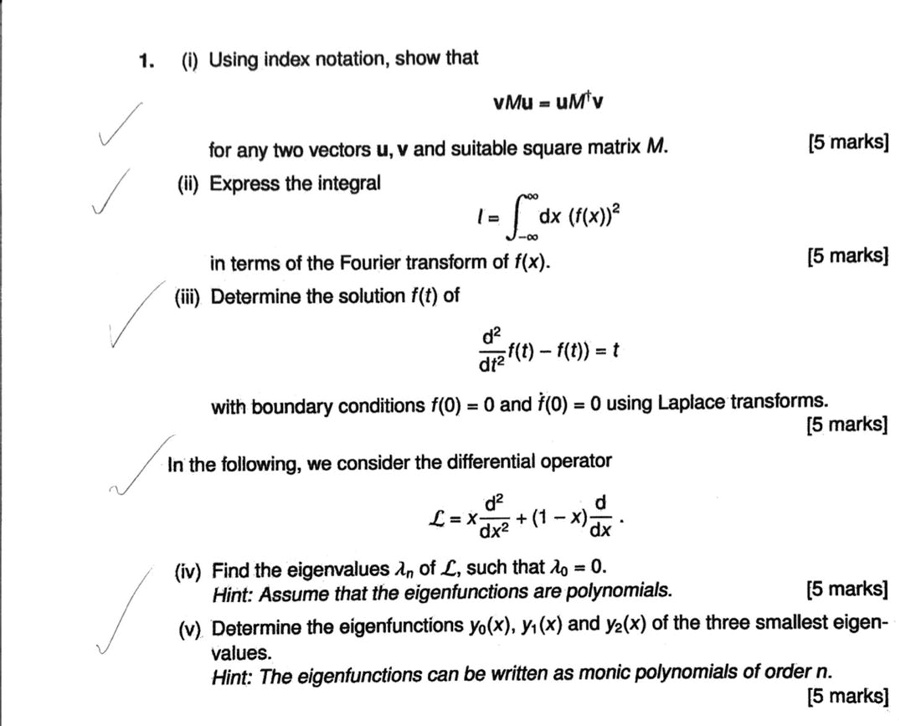 SOLVED: 1. Using index notation, show that vMu = uMv for any two vectors u, v and suitable ...