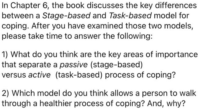 In Chapter 6, the book discusses the key differences between a Stage ...
