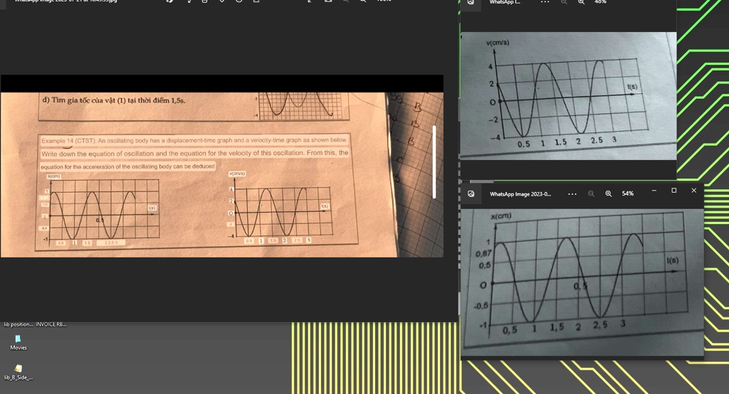 d) Tìm gia t?c c?a v?t (1) t?i th?i ?i?m 1,5s. Example 14 (CTST): An oscillating body has a ...