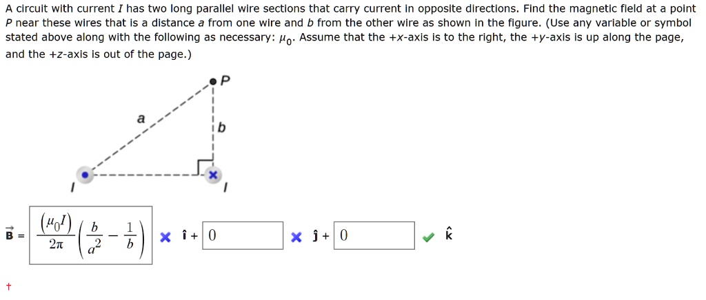 a circuit with current i has two long parallel wire sections that carry ...