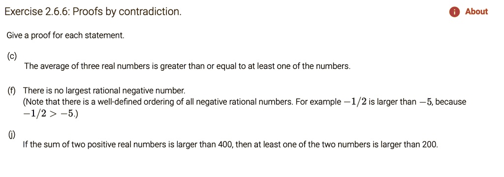 exercise 266 proofs by contradiction about give a proof for each ...