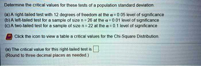 Solved Determine The Critical Values For These Tests Of A Population 1531