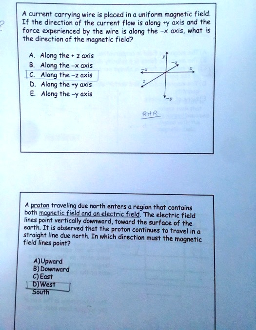 SOLVED: Current carrying wire is placed in a uniform magnetic field. If ...
