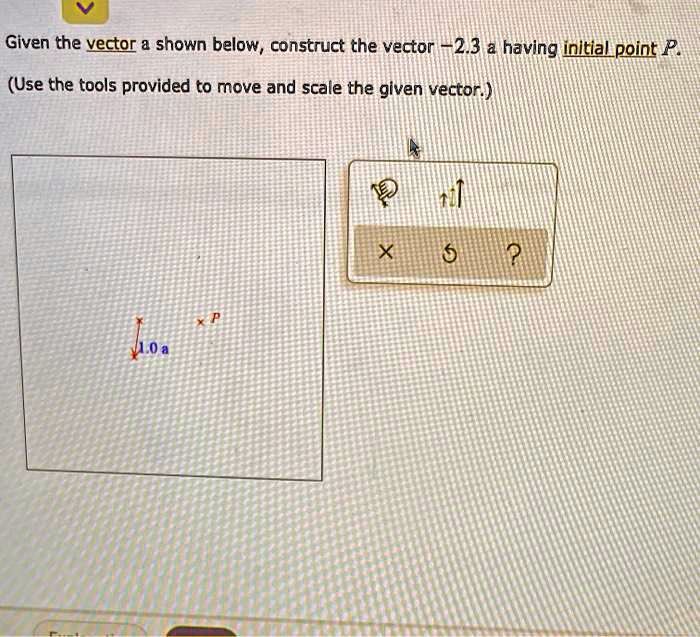 Solved Given The Vector And Shown Below Construct The Vector 23 And Having Initialpoint P Use 