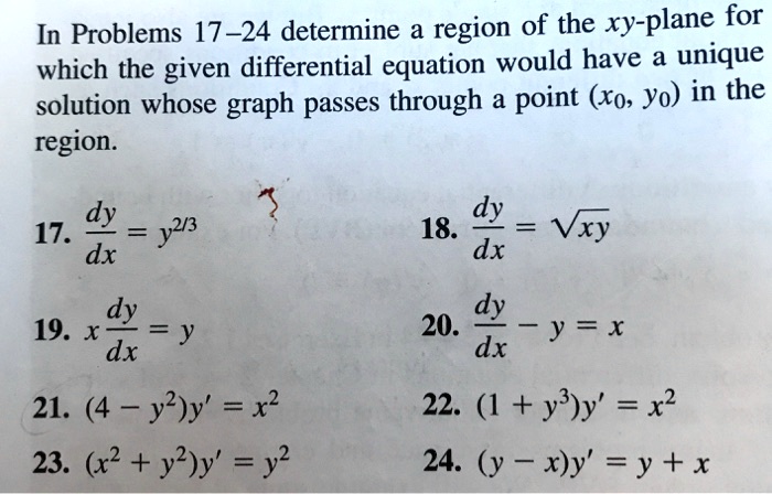 in problems 17 24 determine a region of the xy plane for which the ...