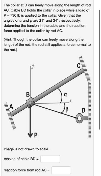 SOLVED: The collar at B can freely move along the length of rod AC ...