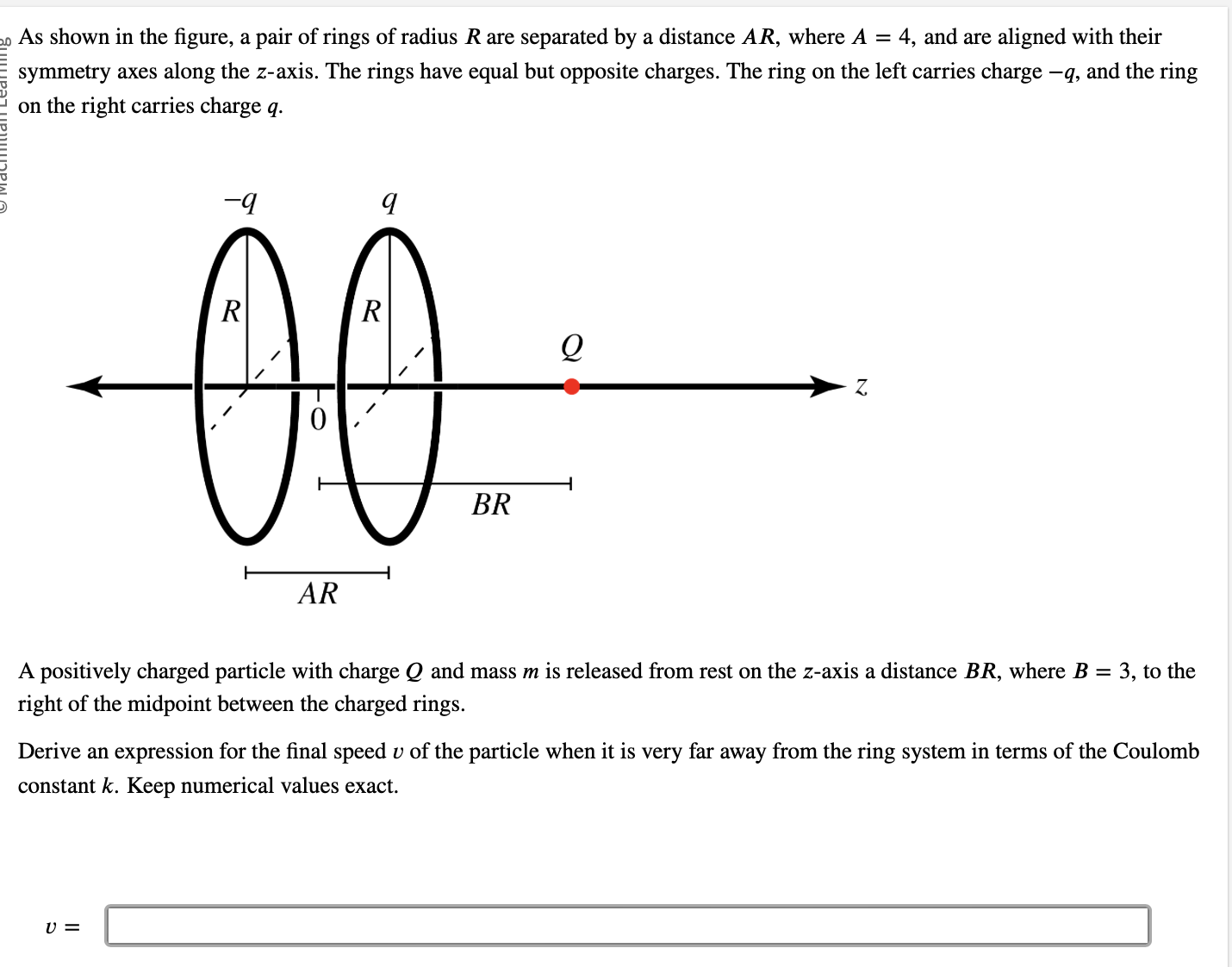 SOLVED: As shown in the figure, a pair of rings of radius R are ...