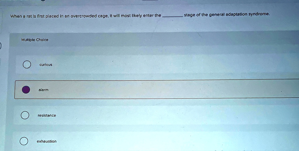 When a rat is first placed in an overcrowded cage, it will most likely ...