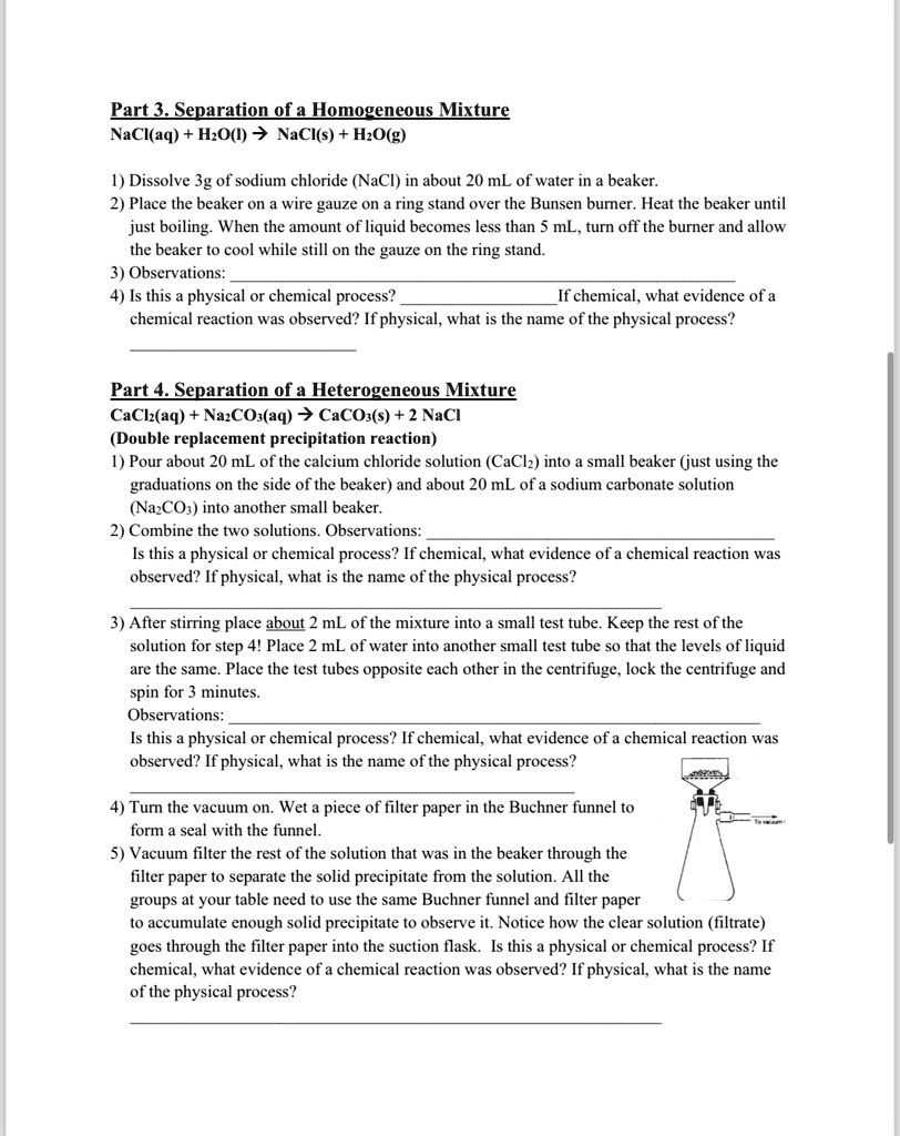 part 3 separation of a homogeneous mixture naclaq h2ol nacls h2og 1 ...