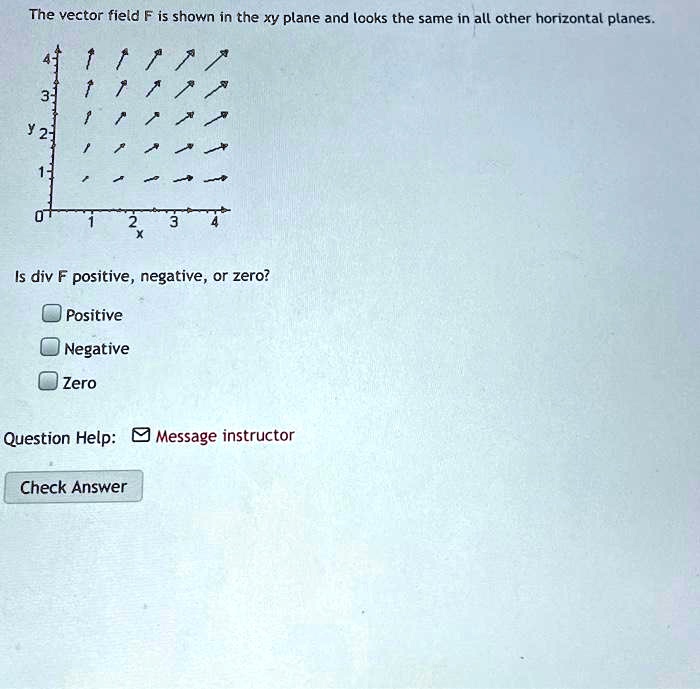 the vector field f is shown in the xy plane ad looks the same in all other horizontal planes is ...