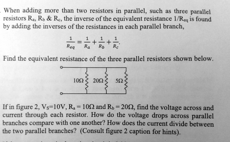 When adding more than two resistors in parallel, such as three parallel ...