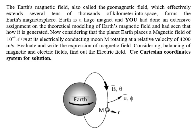 SOLVED: The Earth's magnetic field, also called the geomagnetic field ...
