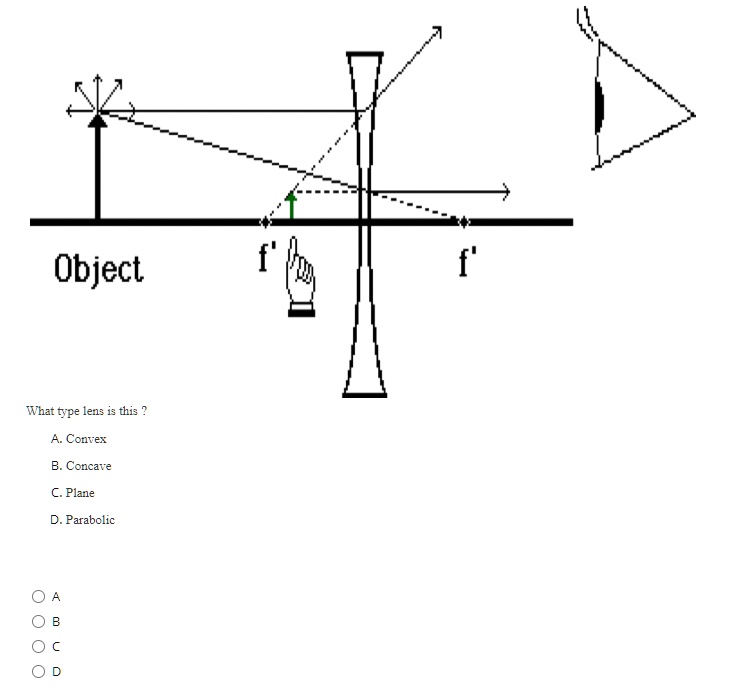 SOLVED: Object What Type len: i: thi: Contex Concave Plane D. Parabolic