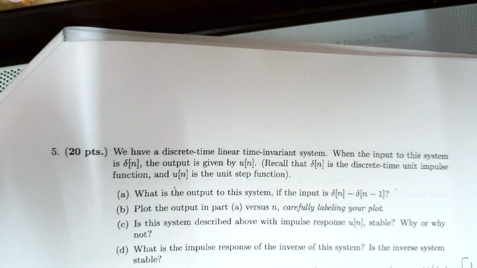 Solved Function And U N Is The Unit Step Function B Plot The 4961
