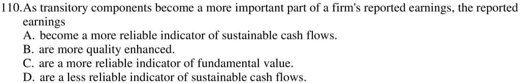 SOLVED: As transitory components become a more important part of a firm ...