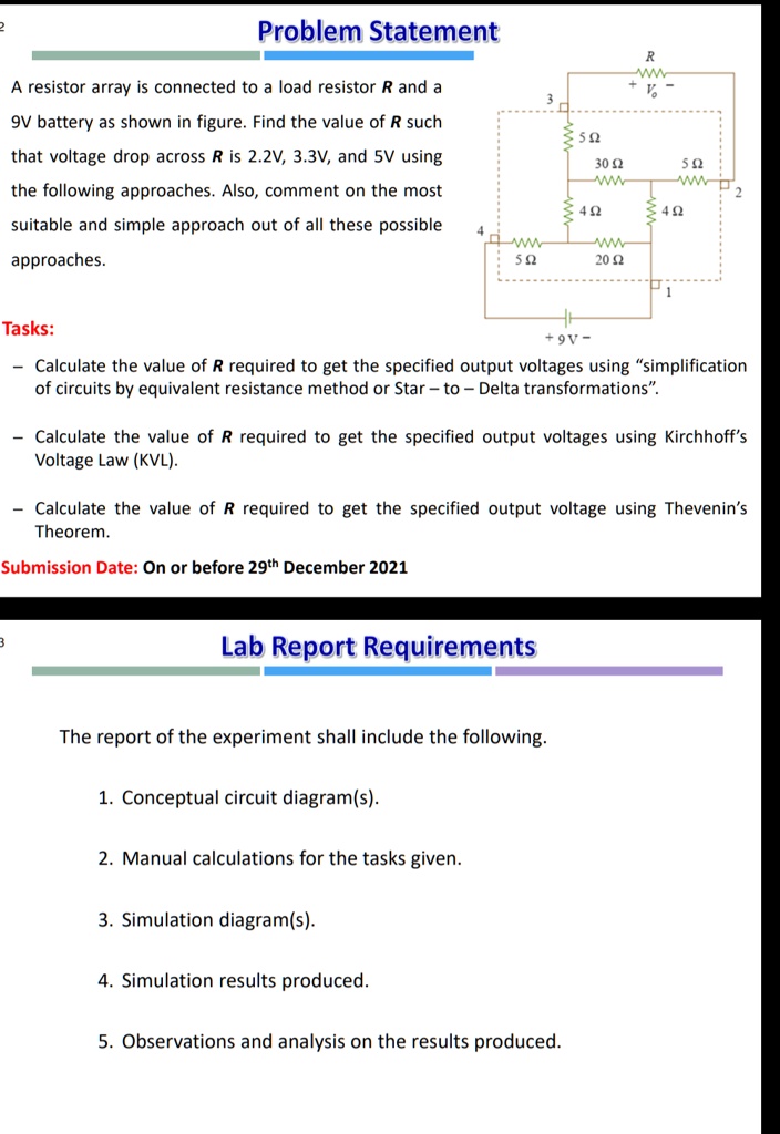bu using multisim and writen work problem statement a resistor array is connected to load ...